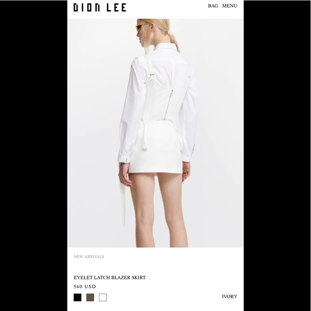 2022 Dion Lee Eyelet Latch Blazer Skirts - Gem